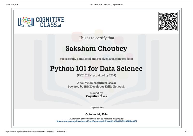 Saksham Choubey on LinkedIn: #datascience #python #ibm #learningjourney ... Saksham Choubey on LinkedIn: #datascience #python #ibm #learningjourney ...