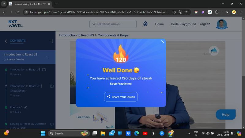 Yogesh Allu on LinkedIn: Today finally achieved 120 days streak and ... Yogesh Allu on LinkedIn: Today finally achieved 120 days streak and ...