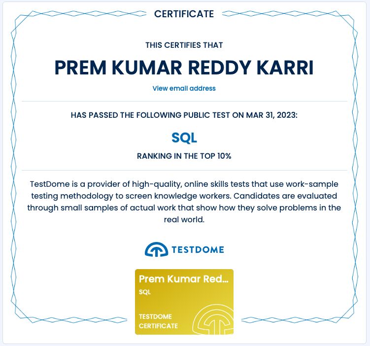 Prem Kumar Reddy on LinkedIn: #sql #share #mysql #fresher Prem Kumar Reddy on LinkedIn: #sql #share #mysql #fresher