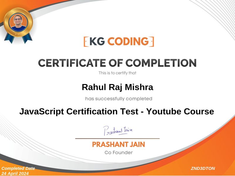Rahul Raj Mishra on LinkedIn: I’m happy to share that I’ve obtained a ... Rahul Raj Mishra on LinkedIn: I’m happy to share that I’ve obtained a ...