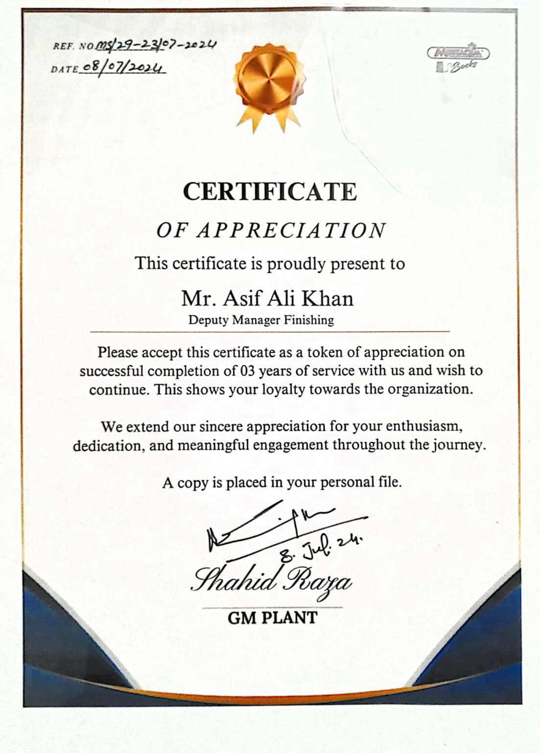 Asif Ali Khan on LinkedIn: Certificate of Appreciation Asif Ali Khan on LinkedIn: Certificate of Appreciation