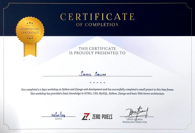 SAHIL SALIM on LinkedIn: #python #django #zeropixels #learningandgrowing SAHIL SALIM on LinkedIn: #python #django #zeropixels #learningandgrowing