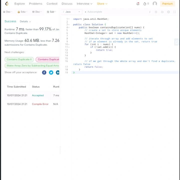 Karthik M on LinkedIn: 🚀 Problem Solved: Contains Duplicates on ... Karthik M on LinkedIn: 🚀 Problem Solved: Contains Duplicates on ...