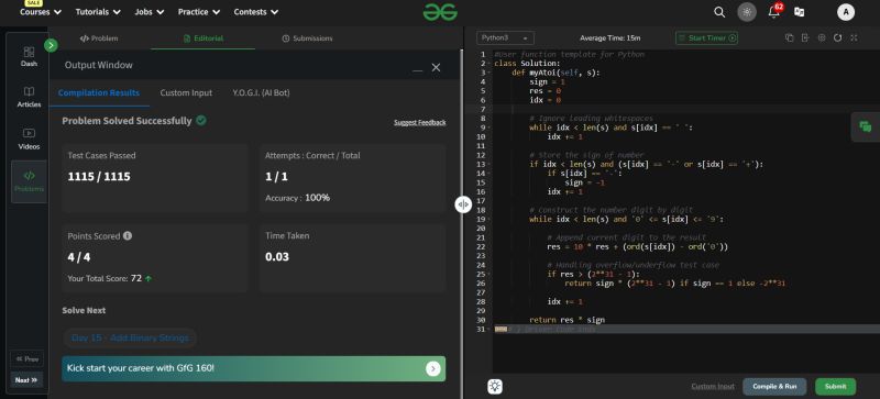 Ayush Chauhan on LinkedIn: #dsa #algorithmchallenge #gfg160days Ayush Chauhan on LinkedIn: #dsa #algorithmchallenge #gfg160days