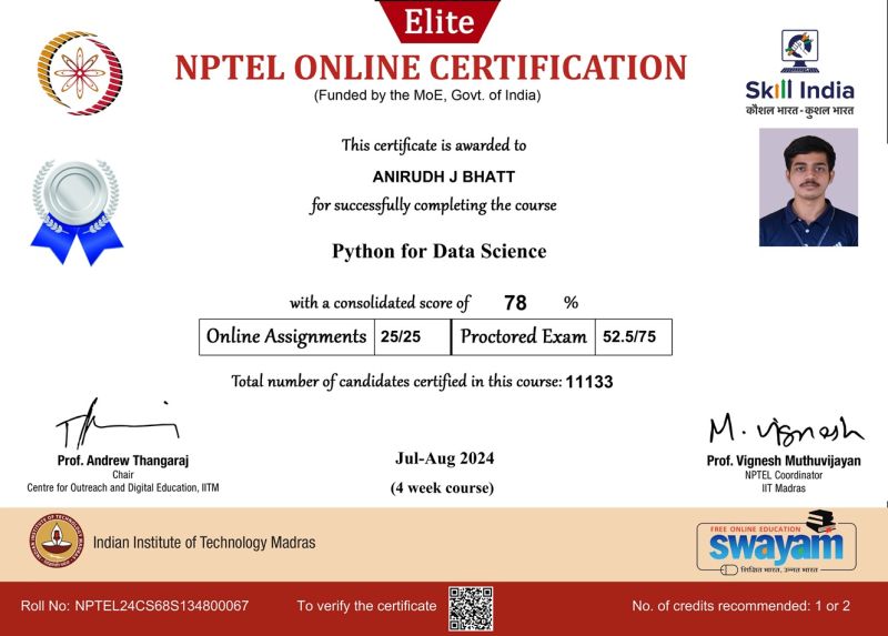 Anirudh J Bhatt on LinkedIn: #pythonfordatascience #nptel #iitmadras # ... Anirudh J Bhatt on LinkedIn: #pythonfordatascience #nptel #iitmadras # ...