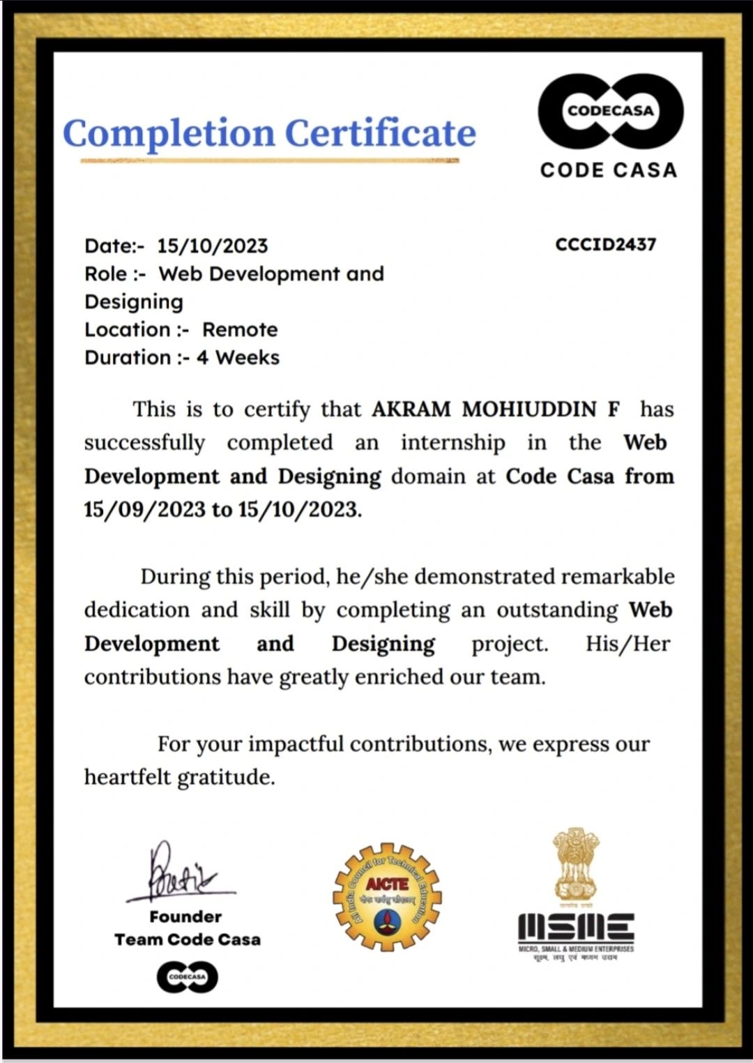 AKRAM MOHIUDDIN F on LinkedIn: #codecasa #webdevelopment AKRAM MOHIUDDIN F on LinkedIn: #codecasa #webdevelopment