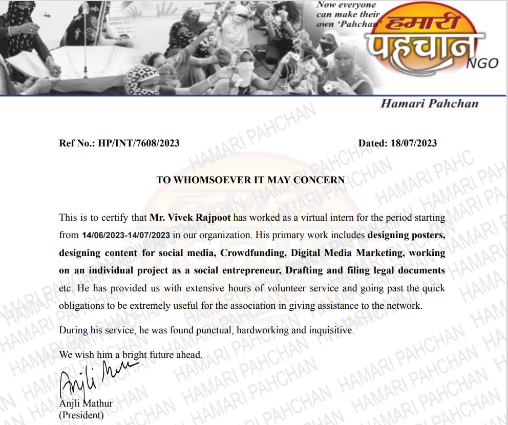 My Hamari Pahchan Internship Journey: Impactful and Transformative ... My Hamari Pahchan Internship Journey: Impactful and Transformative ...