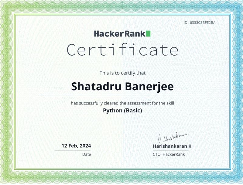 Shatadru Banerjee on LinkedIn: #hackerrank #python #pythonprogramming # ... Shatadru Banerjee on LinkedIn: #hackerrank #python #pythonprogramming # ...