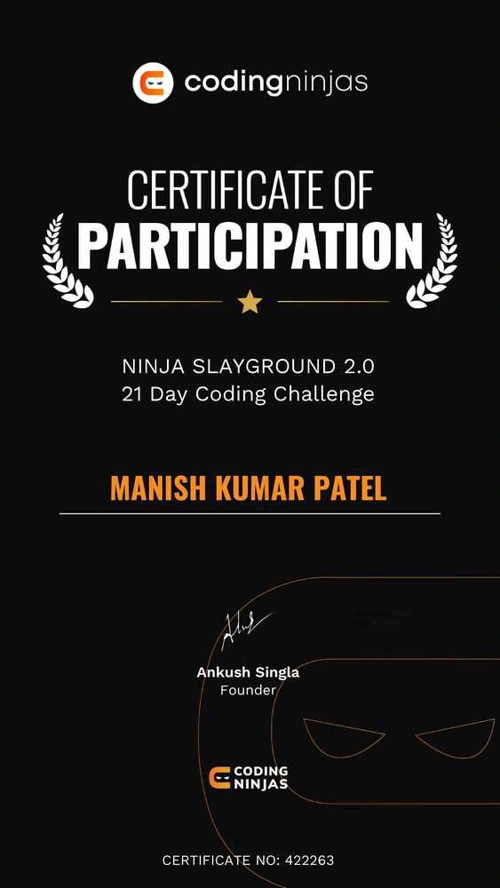 Manish Kumar Patel on LinkedIn: #coding #codingninjas Manish Kumar Patel on LinkedIn: #coding #codingninjas