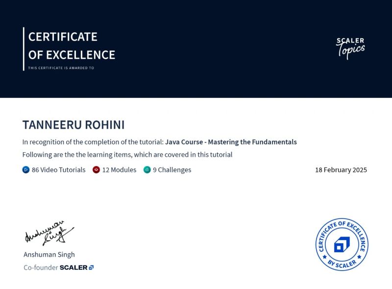#java #scaler #learning #upskilling #programming | TANNEERU ROHINI #java #scaler #learning #upskilling #programming | TANNEERU ROHINI