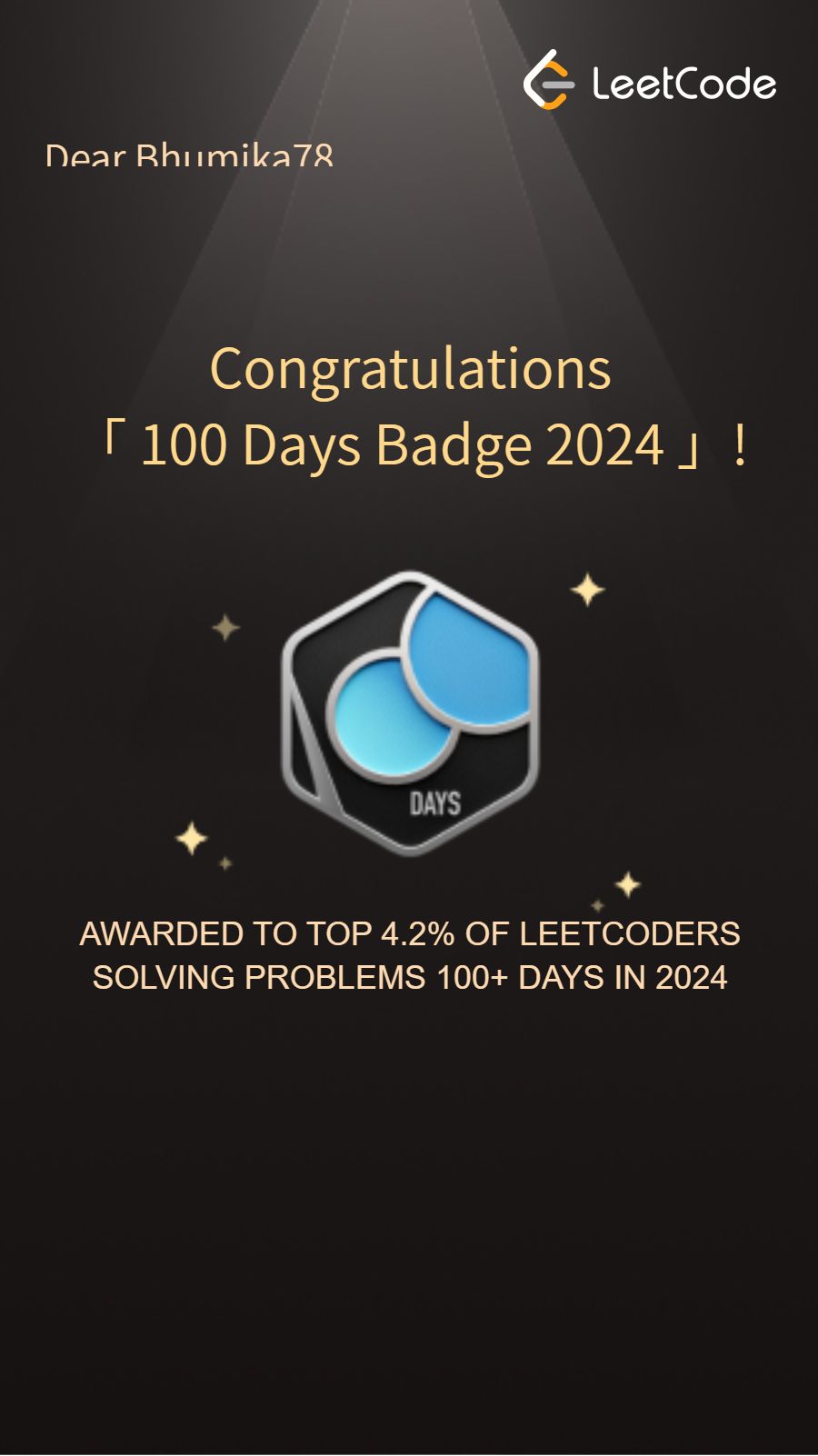 Bhumika Chandna on LinkedIn: #leetcode #milestone #codingjourney Bhumika Chandna on LinkedIn: #leetcode #milestone #codingjourney