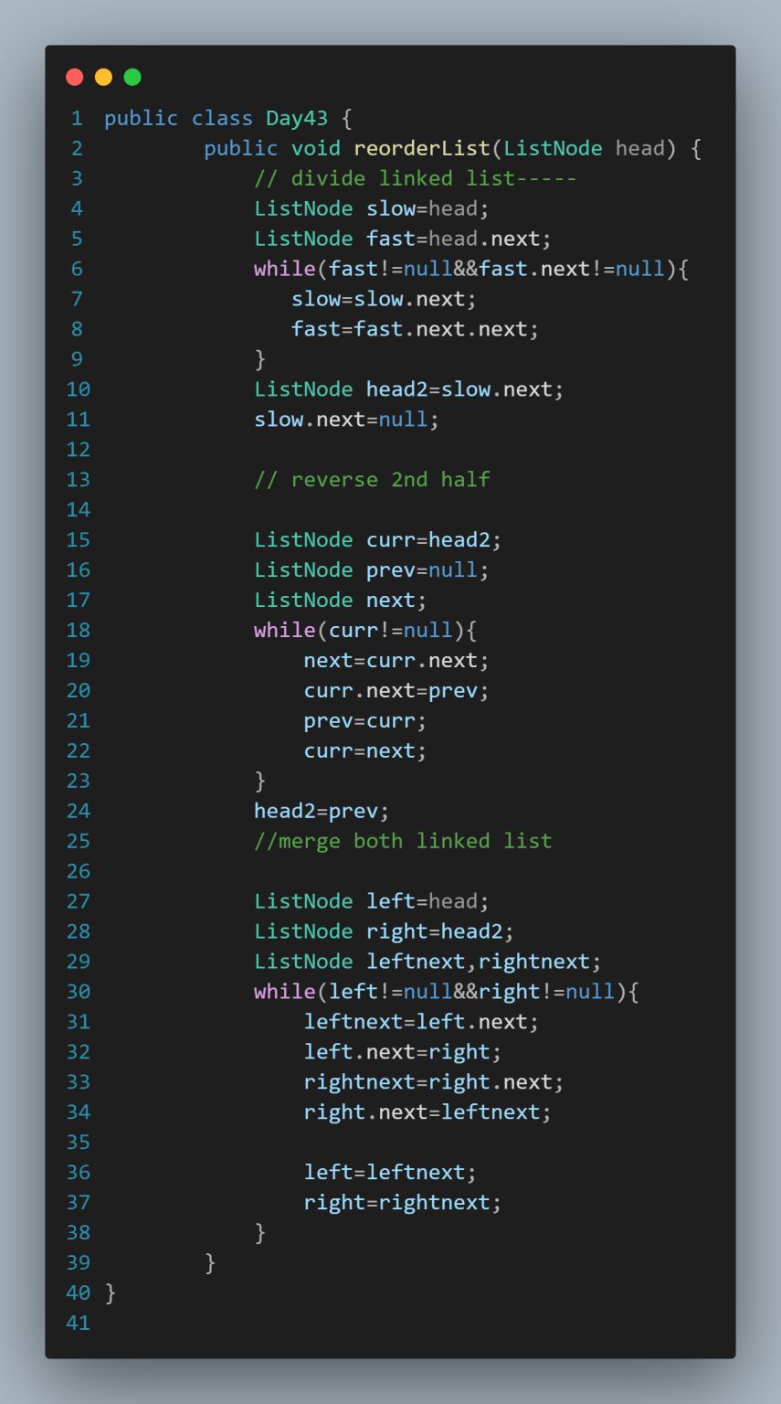 Day 43 of DSA Challenge: Reorder List | Ranjana Devi posted on the ... Day 43 of DSA Challenge: Reorder List | Ranjana Devi posted on the ...