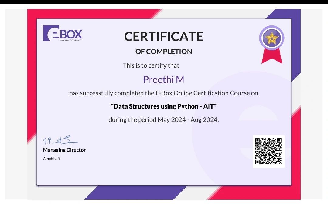 Preethi Moorthy on LinkedIn: #datastructures #python #onlinelearning Preethi Moorthy on LinkedIn: #datastructures #python #onlinelearning