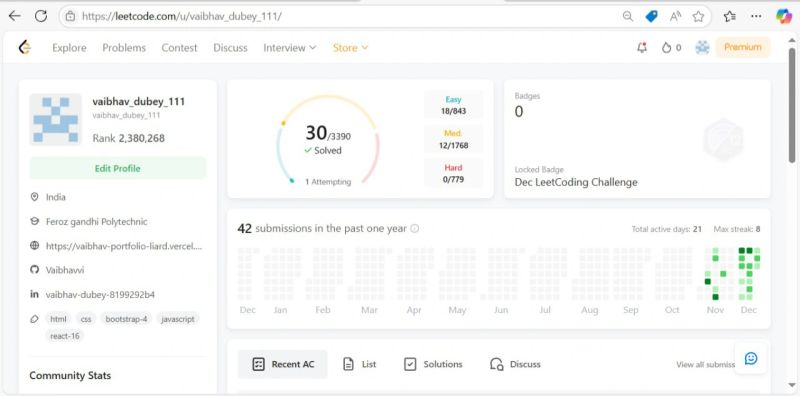Vaibhav Dubey on LinkedIn: #coding #programming #leetcode # ... Vaibhav Dubey on LinkedIn: #coding #programming #leetcode # ...
