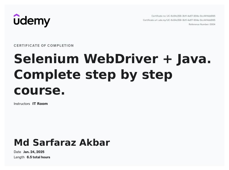 Md Sarfaraz Akbar on LinkedIn: #selenium #java #automationtesting # ... Md Sarfaraz Akbar on LinkedIn: #selenium #java #automationtesting # ...