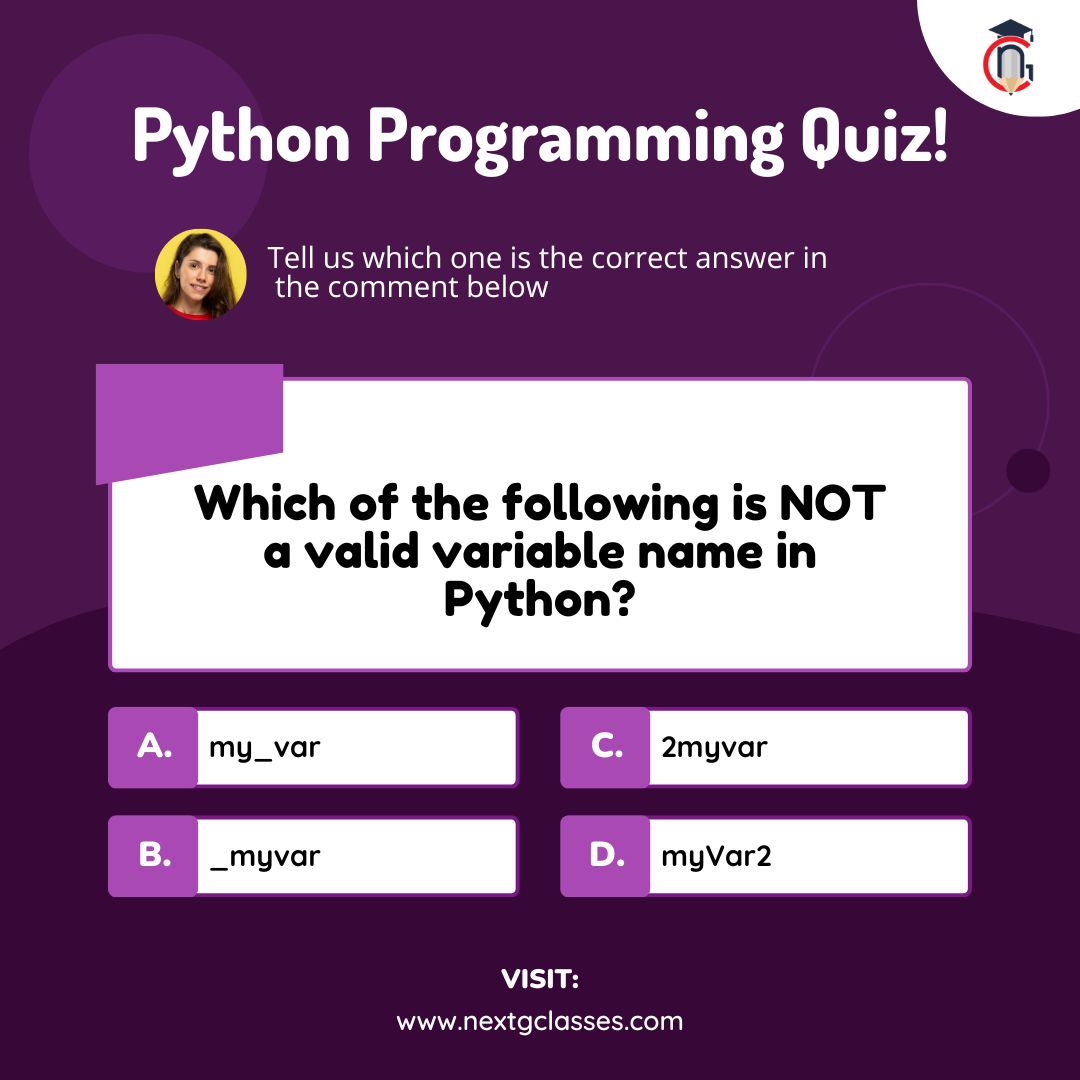 Next G Classes on LinkedIn: #pythonquiz #pythonprogramming # ... Next G Classes on LinkedIn: #pythonquiz #pythonprogramming # ...