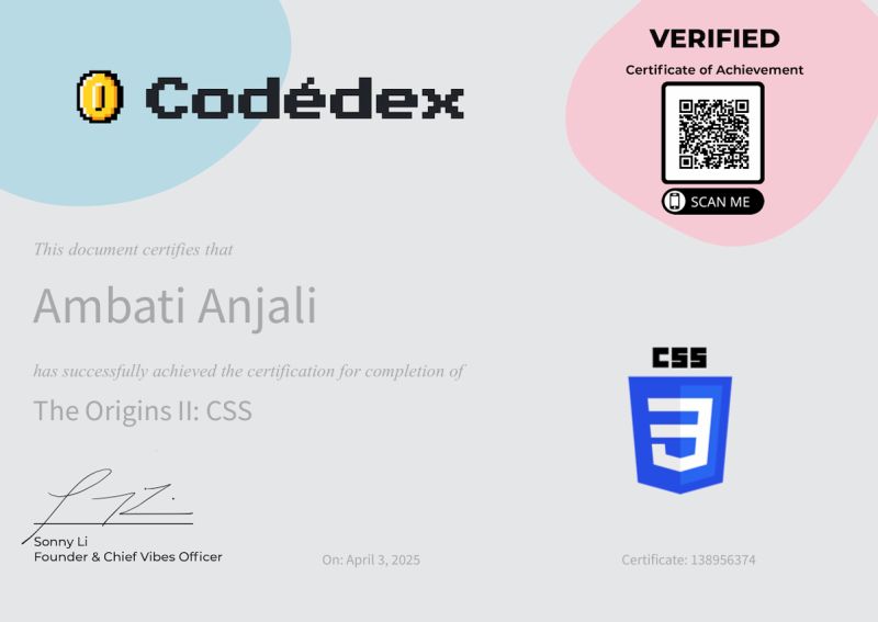Just earned my CSS certification! 🎉 I had an amazing experience ... Just earned my CSS certification! 🎉 I had an amazing experience ...