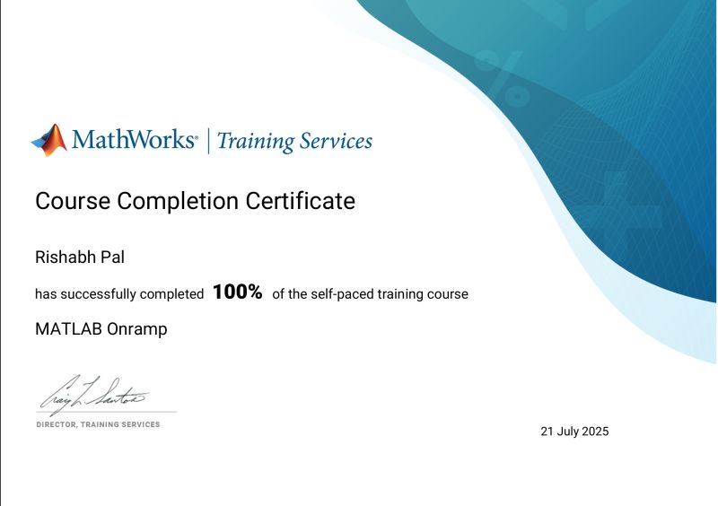 I'm happy to announce that I've completed the MATLAB Onramp course ... I'm happy to announce that I've completed the MATLAB Onramp course ...