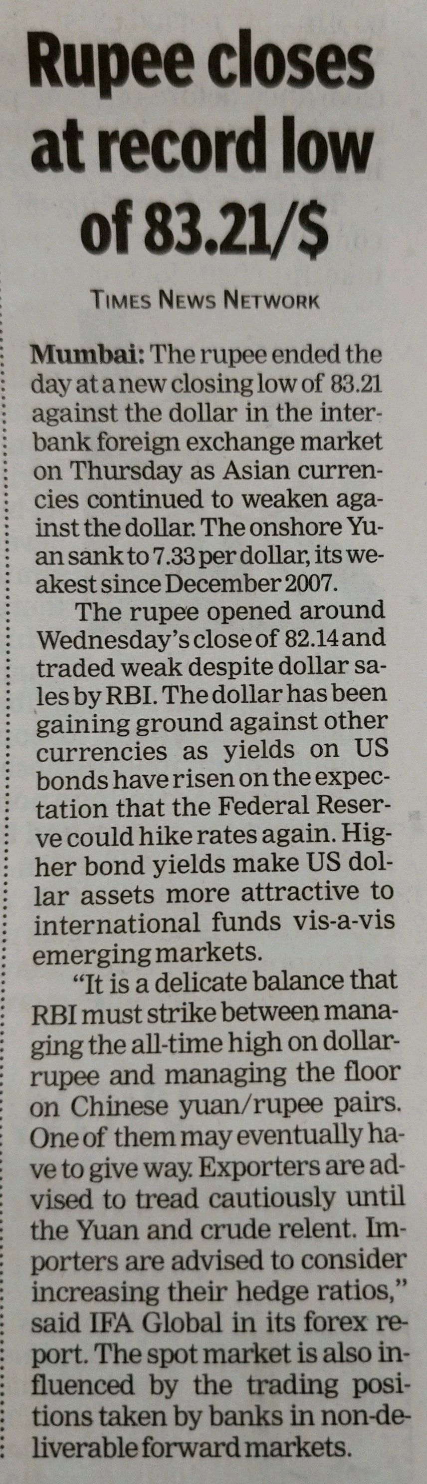 Prof. (Dr.) Pradeep Bhardwaj on LinkedIn: Rupee at its low Prof. (Dr.) Pradeep Bhardwaj on LinkedIn: Rupee at its low