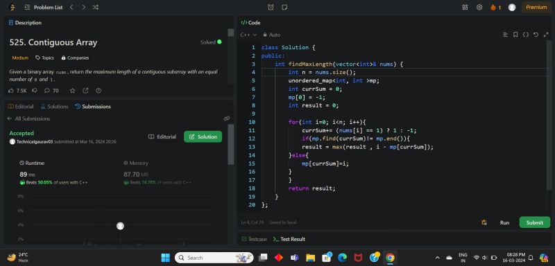How to create a Contiguous Array on LeetCode | Gaurav Mishra posted on ... How to create a Contiguous Array on LeetCode | Gaurav Mishra posted on ...