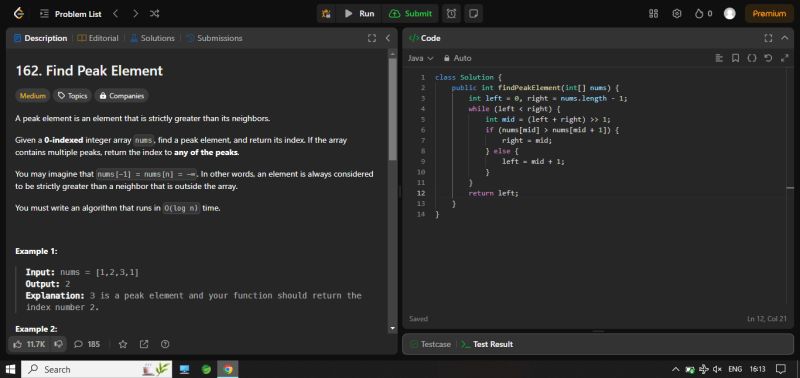 Swasthik K S on LinkedIn: Day 89/100 #100daysofcodechallenge 1. Find peak… Swasthik K S on LinkedIn: Day 89/100 #100daysofcodechallenge 1. Find peak…