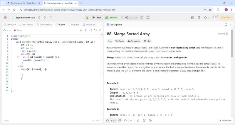 here's day-2/30 of solving leetcode question 🚀 Mastering Merge Sort in ... here's day-2/30 of solving leetcode question 🚀 Mastering Merge Sort in ...