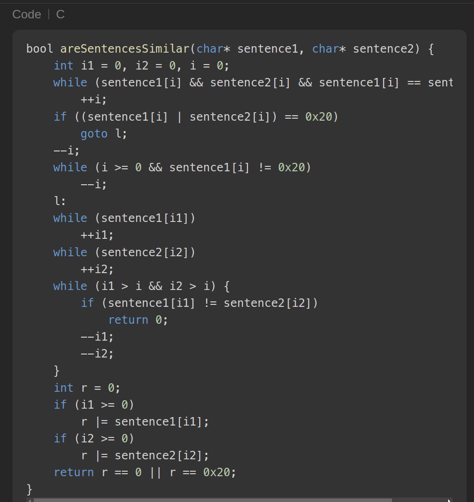 mi aka on LinkedIn: leetcode daily 1813. Sentence Similarity III c mi aka on LinkedIn: leetcode daily 1813. Sentence Similarity III c