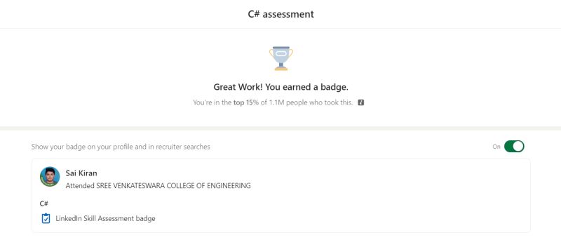 Sai Kiran Karna on LinkedIn: #csharp #learningjourney #passionfortech Sai Kiran Karna on LinkedIn: #csharp #learningjourney #passionfortech