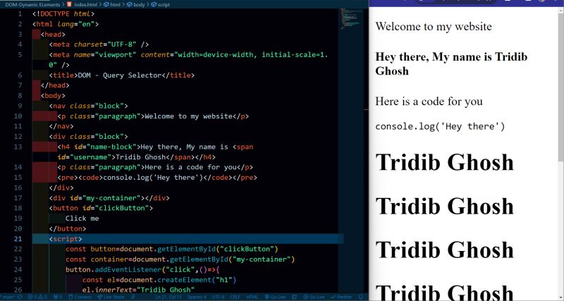 Learn about dynamic element creation in JavaScript | Tridib Ghosh ... Learn about dynamic element creation in JavaScript | Tridib Ghosh ...