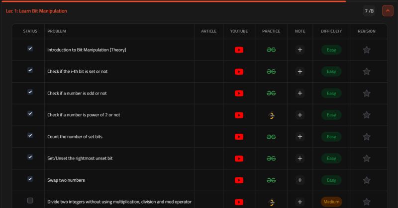 Day 31 of Coding Challenge 2.0: Bit Manipulation | Sarthak Anand posted ... Day 31 of Coding Challenge 2.0: Bit Manipulation | Sarthak Anand posted ...