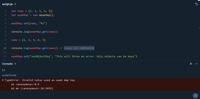 Gabriel Torion on LinkedIn: WeakMaps in Javascript! Their keys must ... Gabriel Torion on LinkedIn: WeakMaps in Javascript! Their keys must ...