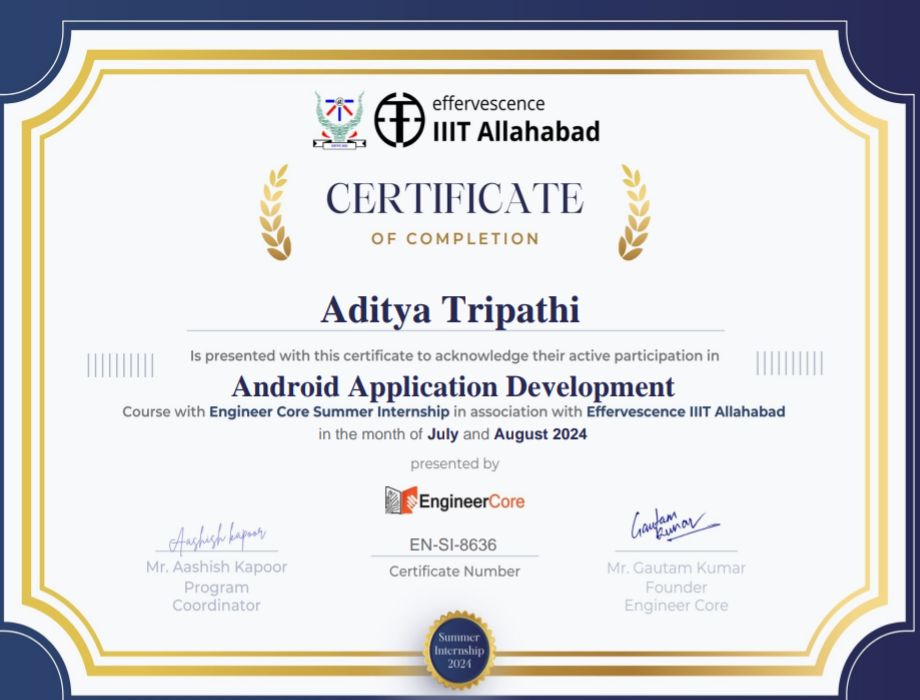 Aditya Tripathi on LinkedIn: I’m thrilled to announce that I completed ... Aditya Tripathi on LinkedIn: I’m thrilled to announce that I completed ...