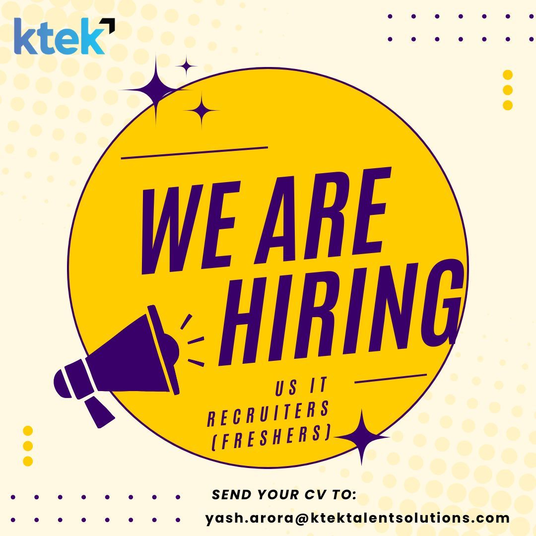Yash Arora on LinkedIn: #ktekresourcing #fresher #usitrecruiter # ... Yash Arora on LinkedIn: #ktekresourcing #fresher #usitrecruiter # ...