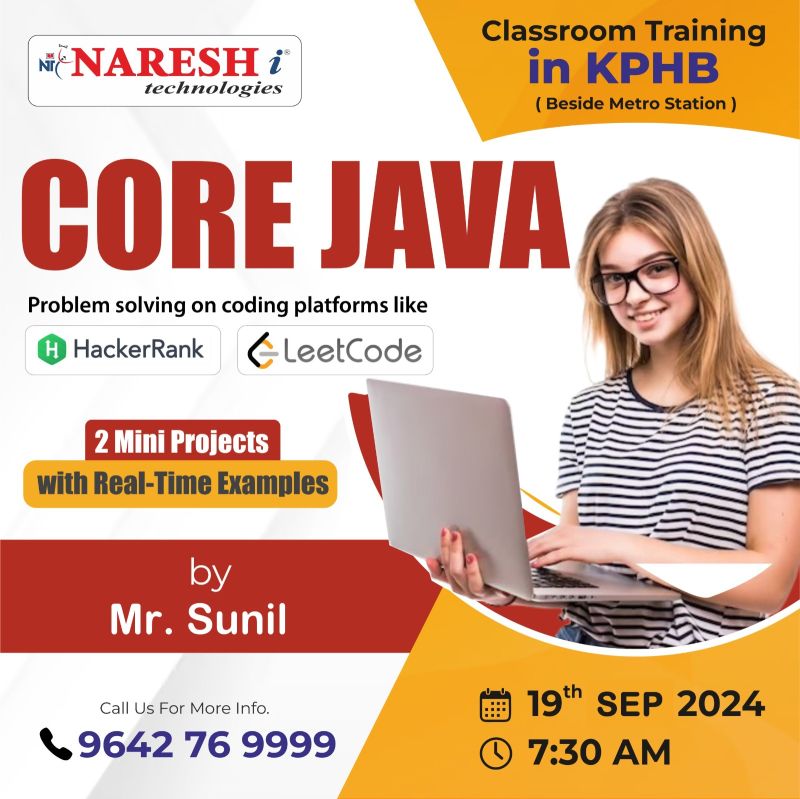 Naresh i Technologies on LinkedIn: #fullstackjava #corejava #java # ... Naresh i Technologies on LinkedIn: #fullstackjava #corejava #java # ...