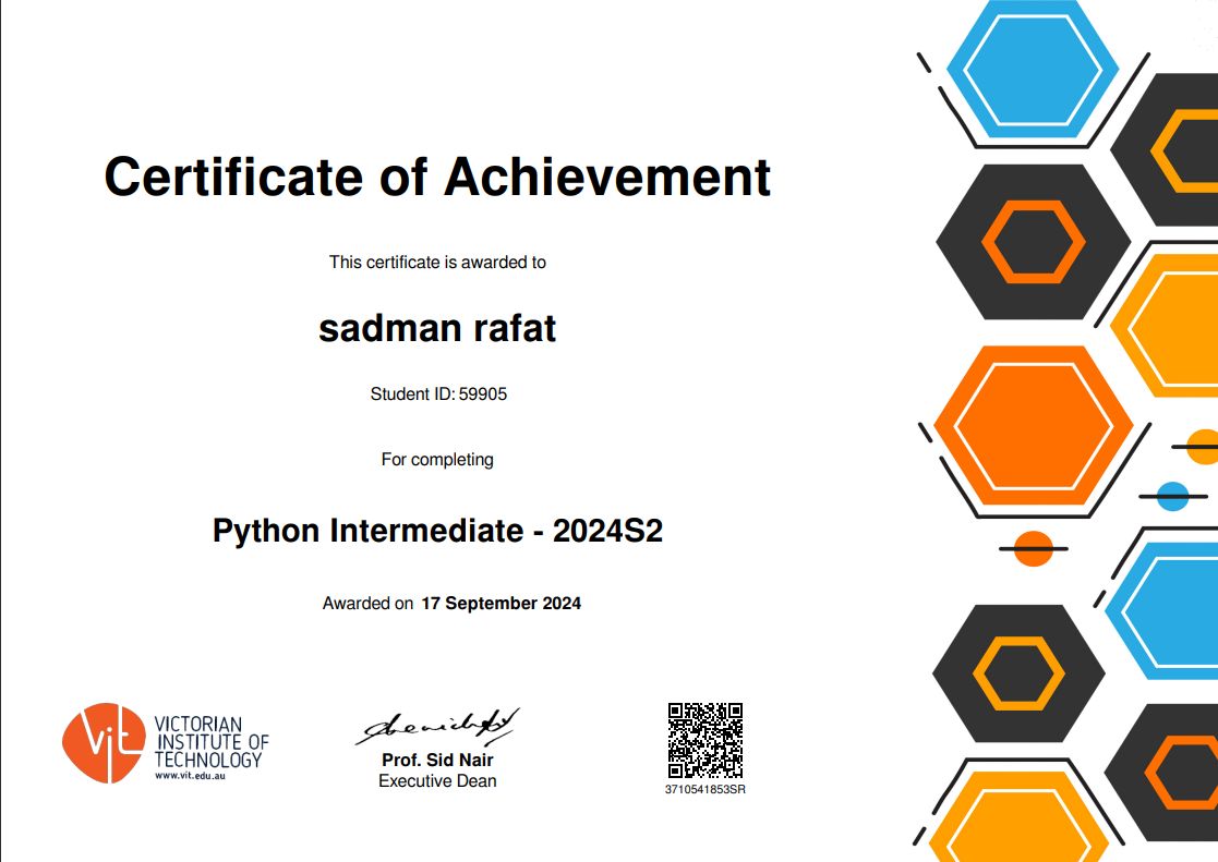 Engr. Sadman Sakib Rafat on LinkedIn: #python #coding # ... Engr. Sadman Sakib Rafat on LinkedIn: #python #coding # ...