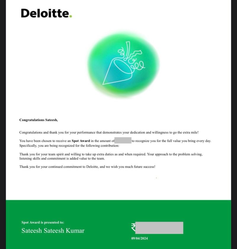 sateesh Kumar Kumili on LinkedIn: #deloitteusi #spotaward sateesh Kumar Kumili on LinkedIn: #deloitteusi #spotaward