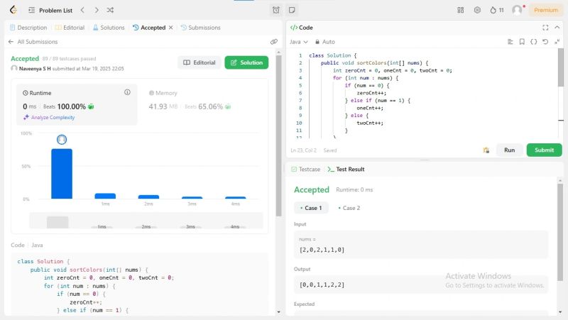 #leetcode #problemsolving #sortingalgorithms | Naveenya Sathish #leetcode #problemsolving #sortingalgorithms | Naveenya Sathish