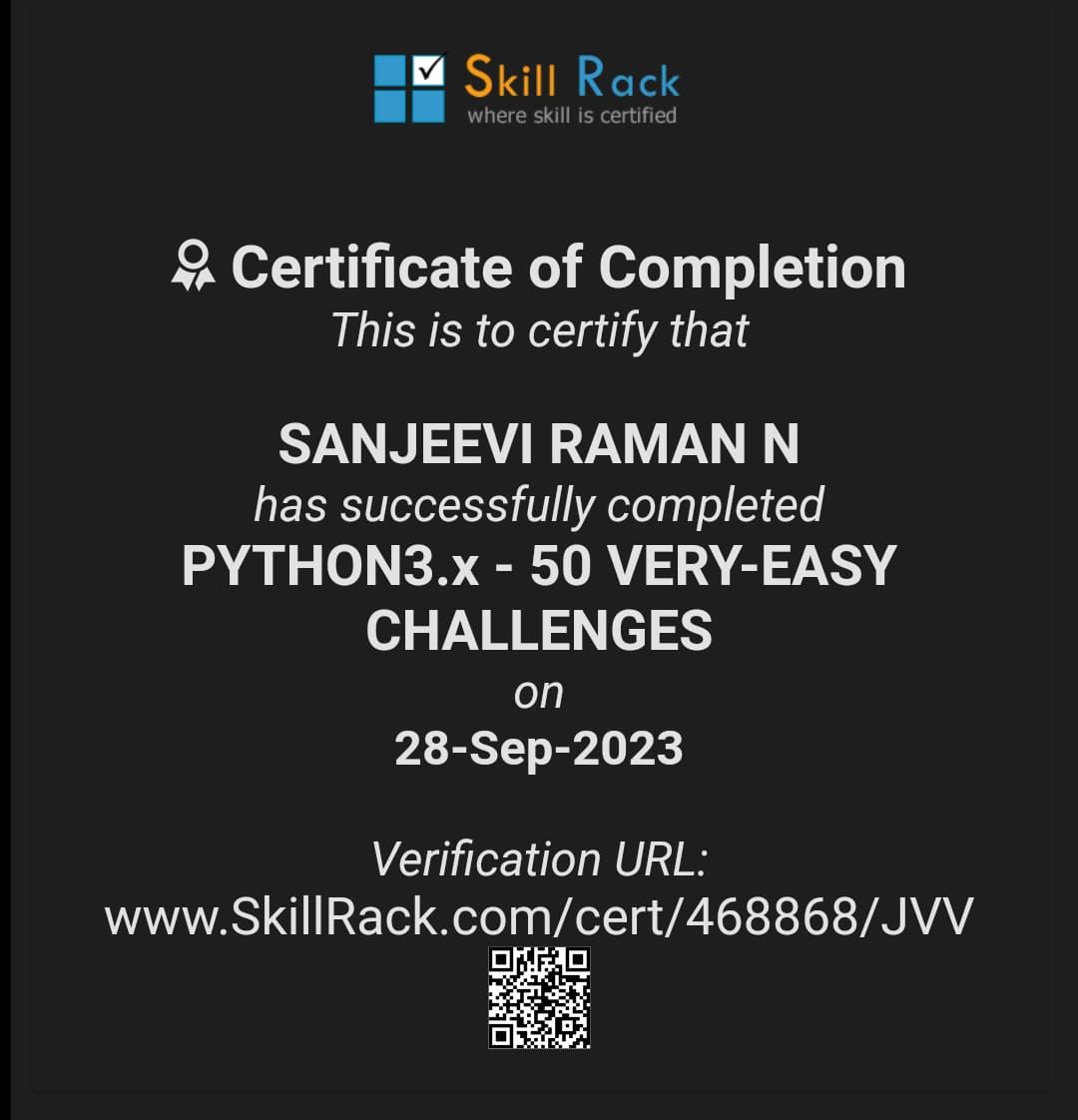 Sanjeevi raman N on LinkedIn: Well!! Completed Sanjeevi raman N on LinkedIn: Well!! Completed