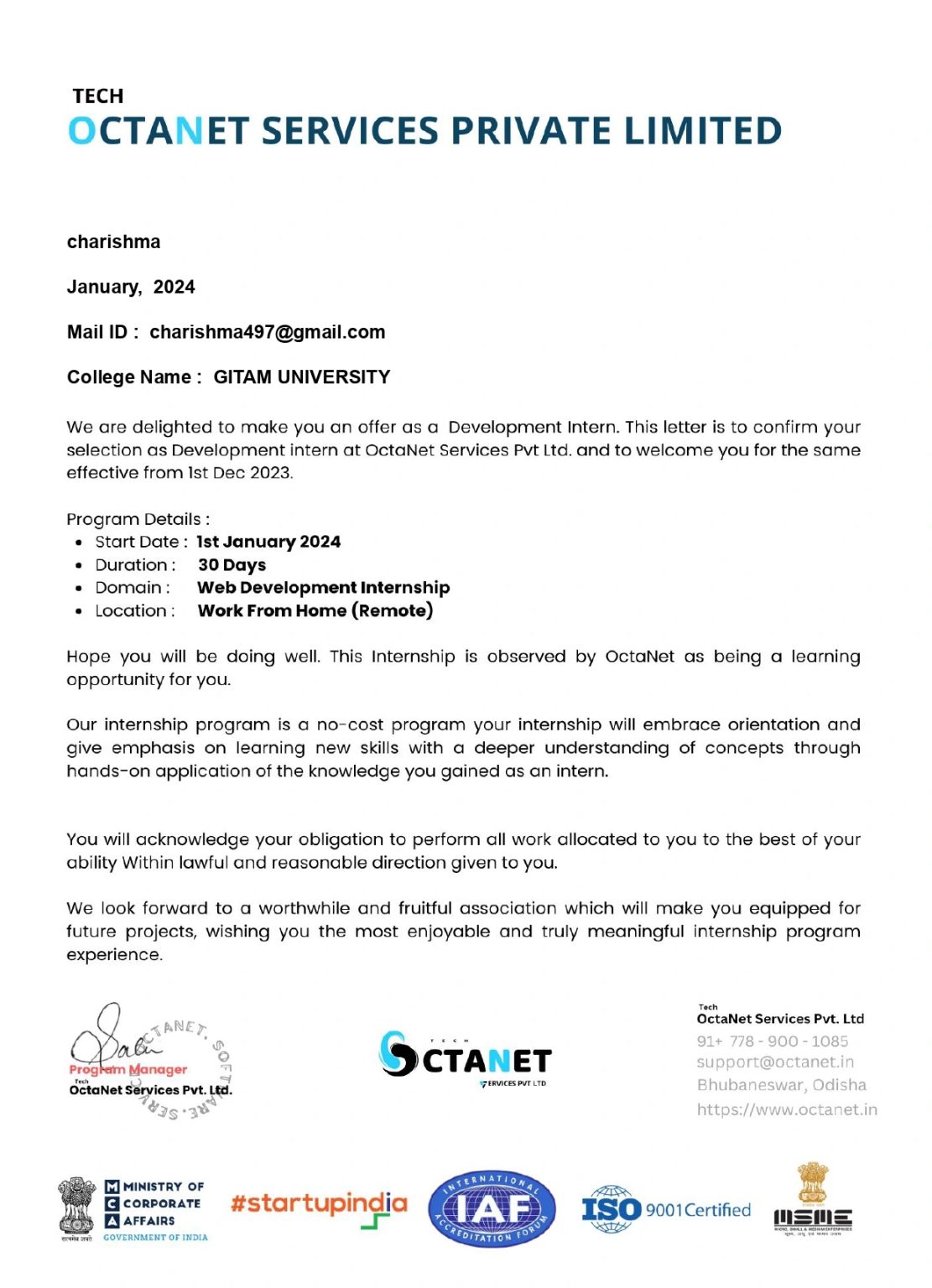 Charishma K. on LinkedIn: #octanet #webdevelopment #internshipjourney Charishma K. on LinkedIn: #octanet #webdevelopment #internshipjourney