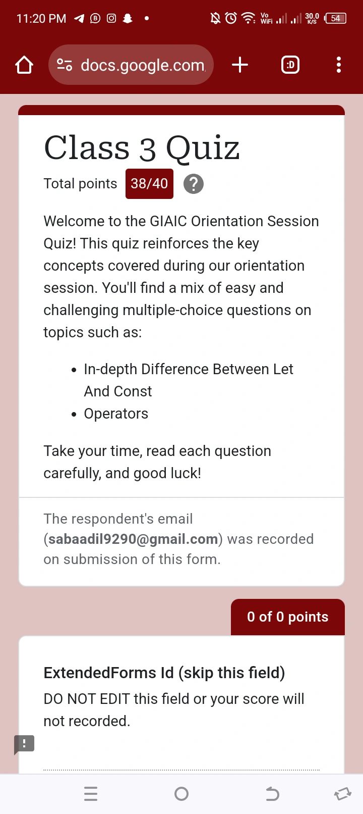 My score 38/40 on TypeScript quiz | Saba Wasi posted on the topic ... My score 38/40 on TypeScript quiz | Saba Wasi posted on the topic ...