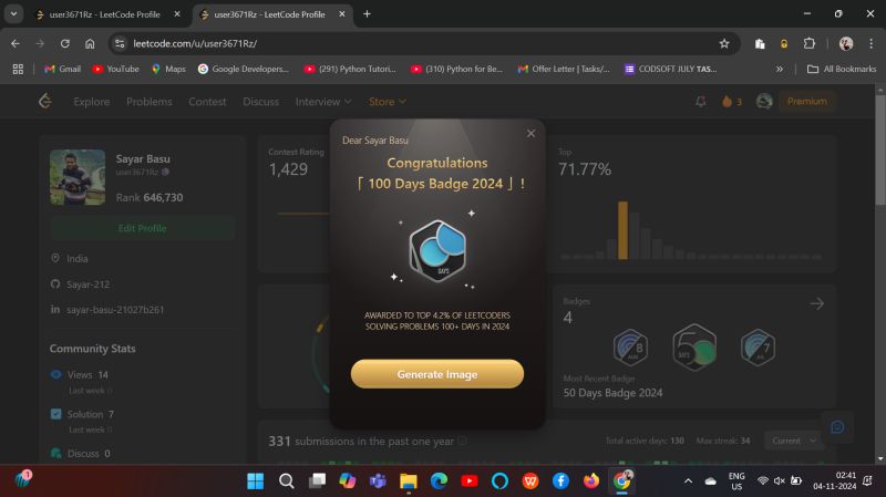 Sayar Basu on LinkedIn: #leetcode #100daysofcode #problemsolving # ... Sayar Basu on LinkedIn: #leetcode #100daysofcode #problemsolving # ...