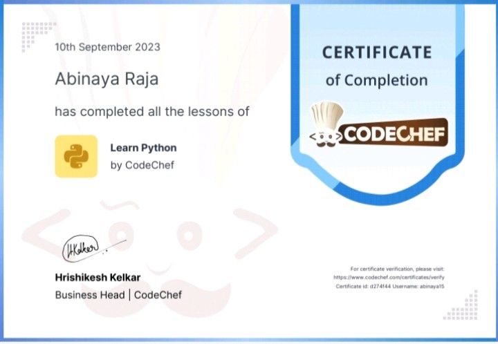 Abinaya Raja on LinkedIn: #python #codechef Abinaya Raja on LinkedIn: #python #codechef