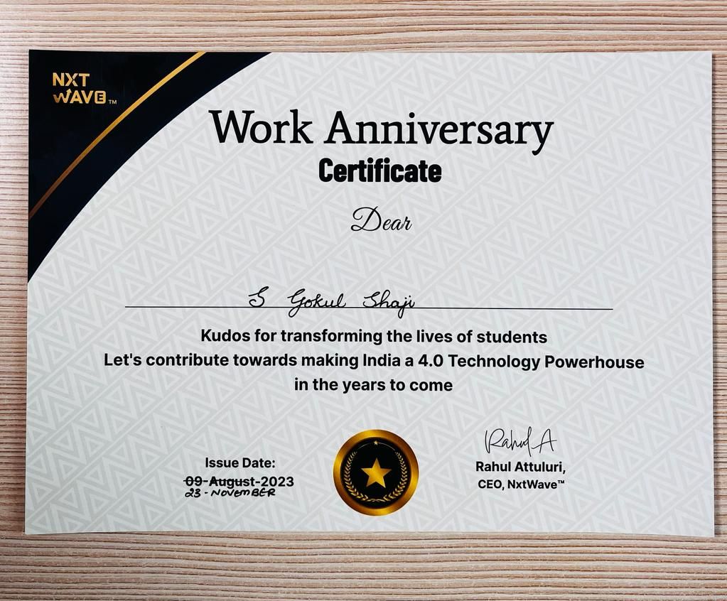 Gokul Shaji on LinkedIn: #workanniversary #gratitude # ... Gokul Shaji on LinkedIn: #workanniversary #gratitude # ...