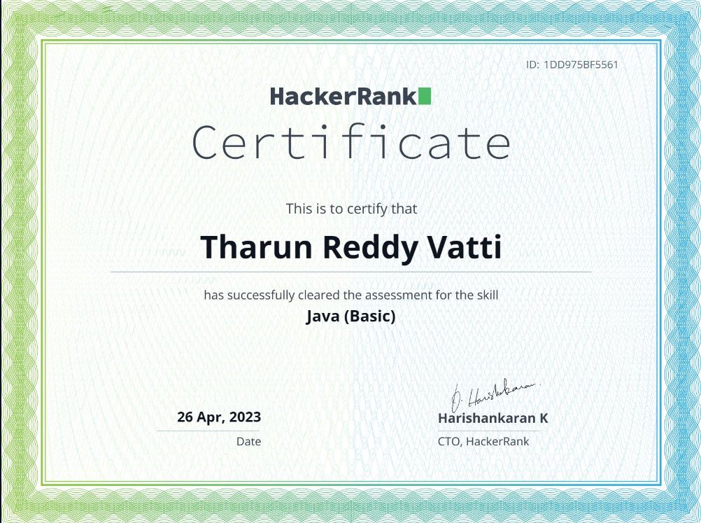 Tharun Reddy Vatti on LinkedIn: #java #hackerrank #codinglife Tharun Reddy Vatti on LinkedIn: #java #hackerrank #codinglife