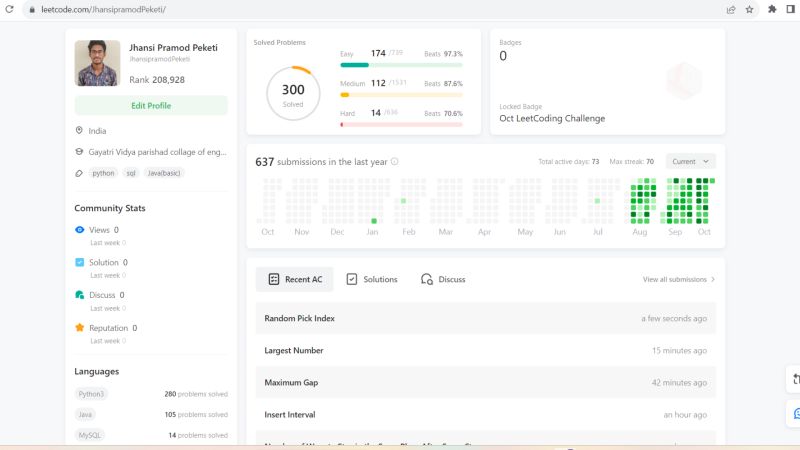 Jhansi Pramod Peketi on LinkedIn: #leetcode #consistency #striver # ... Jhansi Pramod Peketi on LinkedIn: #leetcode #consistency #striver # ...