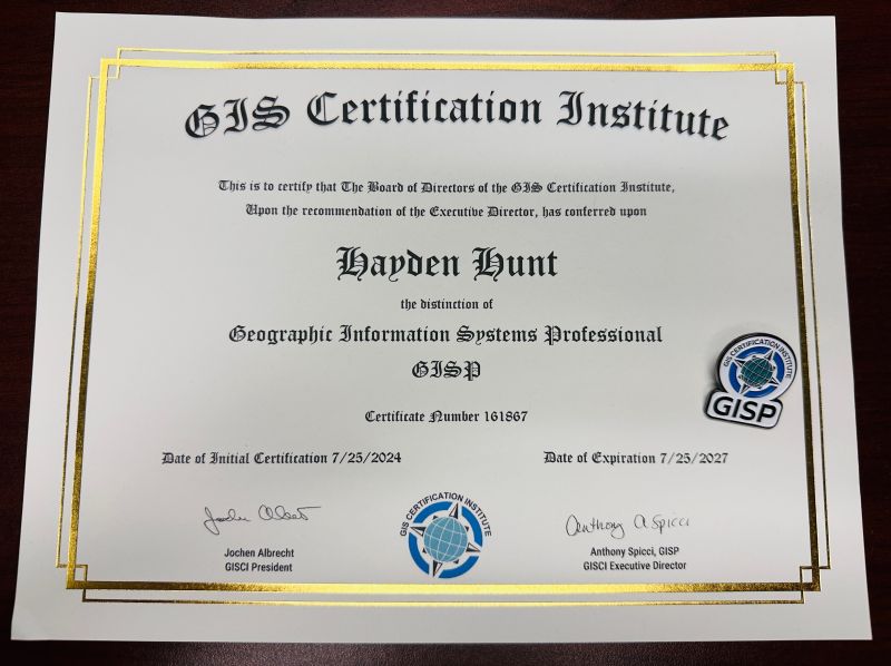 Hayden Hunt, GISP on LinkedIn: #gisp #gis #gisci Hayden Hunt, GISP on LinkedIn: #gisp #gis #gisci