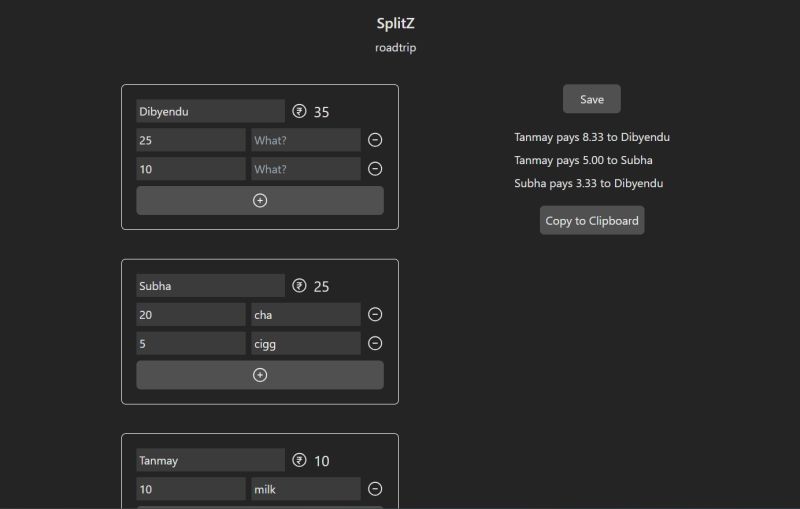 SplitZ: Your Ultimate Bill Splitting Companion | Dibyendu Das posted on ... SplitZ: Your Ultimate Bill Splitting Companion | Dibyendu Das posted on ...
