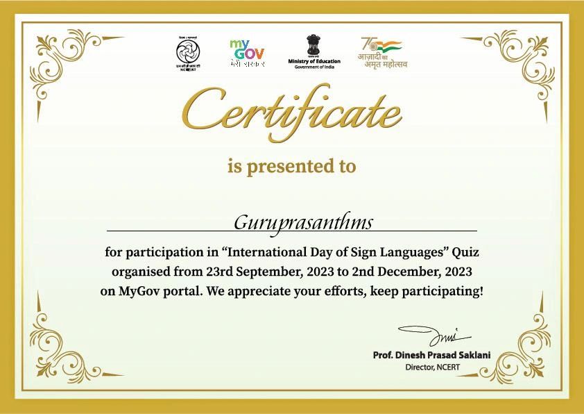 Guru Prasanth on LinkedIn: Hai All! Iam successfully participate in ... Guru Prasanth on LinkedIn: Hai All! Iam successfully participate in ...