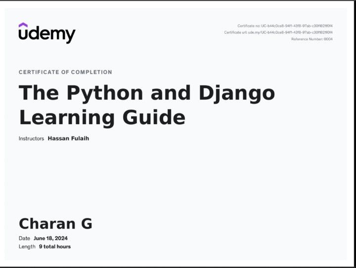 Charan G on LinkedIn: #python #django #webdev Charan G on LinkedIn: #python #django #webdev
