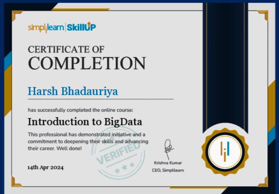 Harsh Bhadauriya on LinkedIn: #bigdata #dataanalytics #lifelonglearner Harsh Bhadauriya on LinkedIn: #bigdata #dataanalytics #lifelonglearner